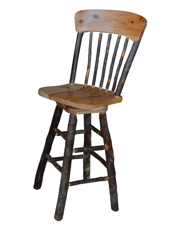 A&L Rustic Hickory Swivel Bar Chair | Geitgey's Amish Country Furnishings