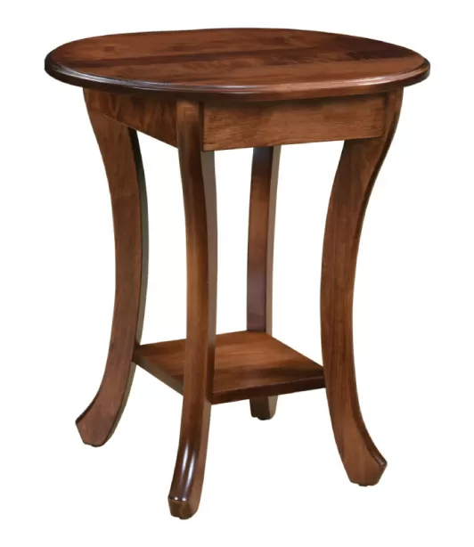 Curved Leg Round End Table | Geitgey's Amish Country Furnishings